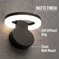 China 18W Modern Ring LED Outdoor Wall Lights IP65 Waterproof Porch Lights Wall Mount for sale
