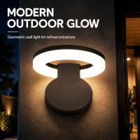 China 18W Modern Ring LED Outdoor Wall Lights IP65 Waterproof Porch Lights Wall Mount for sale