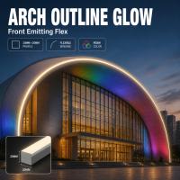 China 20x20mm Wide Front Emitting Silicone LED Strip Lights 120LED/M 9.5W For Building Lighting for sale