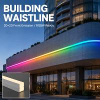 China 20x20mm Wide Front Emitting Silicone LED Strip Lights 120LED/M 9.5W For Building Lighting for sale