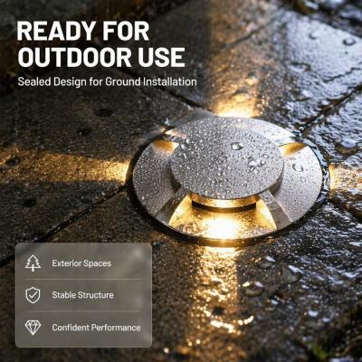 China Quad Emission Outdoor Ground Spotlights 12W CREE COB 4 Aperture Driveway Lighting for sale