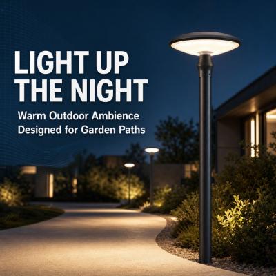 China UFO Design Solar Garden Post Light 360 Full Around Illumination IP65 for Stadium Walkway for sale