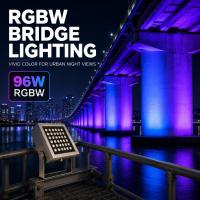 China RGBW or Single Color architectural Outdoor LED Flood Light 72W 96W With Adjustable U Bracket for sale