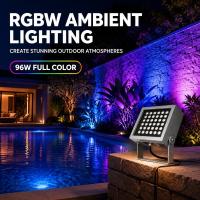 China RGBW or Single Color architectural Outdoor LED Flood Light 72W 96W With Adjustable U Bracket for sale