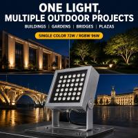 China RGBW or Single Color architectural Outdoor LED Flood Light 72W 96W With Adjustable U Bracket for sale