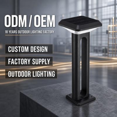 China Outdoor Waterproof IP65 Solar Bollard Light LED Garden Lawn Lamp for Yard Walkway Driveway for sale
