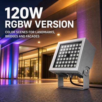 China 120W High Power RGBW Single Color Flood Light For Facade Washing And Landscape Projects for sale