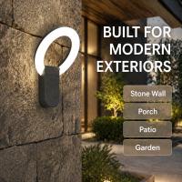 China LED Outdoor Wall Sconce with Motion Sensor IP65 12W Halo Porch Light for Entryway Patio for sale