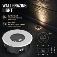 China Marine Grade Wall Grazing In Ground Light 6W Recessed Facade Lighting Ultra Slim MB125 for sale