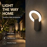 China LED Outdoor Wall Sconce with Motion Sensor IP65 12W Halo Porch Light for Entryway Patio for sale