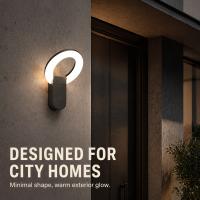China LED Outdoor Wall Sconce with Motion Sensor IP65 12W Halo Porch Light for Entryway Patio for sale