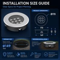 China Flush Mount Ground Uplight 12W Ultra Thin 43mm Landscape Spot IP68 Waterproof - MB170 for sale