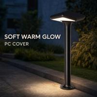 China Energy Saving Square Solar Garden Pillar Lamp With Automatic Sensor For Path Patio Lawn for sale
