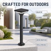 China Energy Saving Square Solar Garden Pillar Lamp With Automatic Sensor For Path Patio Lawn for sale
