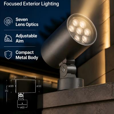 China T100 IP65 Led Landscape Spotlight 7 Lens Adjustable Outdoor Led Spot Lights 80lm/W for sale
