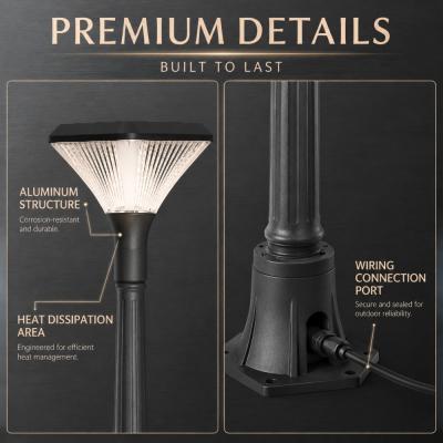 China 5W LED Solar Post Top Garden Light With Aluminum Housing for Pathway Landscape for sale