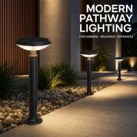 China Weather Resistant Round Moon Solar Lawn Light Post 5W 380LM For Villa Garden Pathway for sale