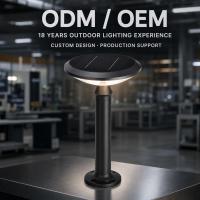 China Weather Resistant Round Moon Solar Lawn Light Post 5W 380LM For Villa Garden Pathway for sale