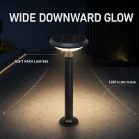 China Weather Resistant Round Moon Solar Lawn Light Post 5W 380LM For Villa Garden Pathway for sale