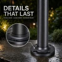 China Weather Resistant Round Moon Solar Lawn Light Post 5W 380LM For Villa Garden Pathway for sale