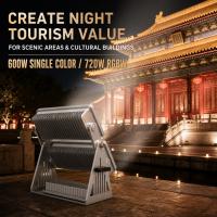 China Dual Head Rectangular 600W RGB LED Floodlight IP67 Waterproof DMX512 Control for Building Night Scene for sale