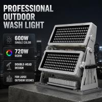 China Dual Head Rectangular 600W RGB LED Floodlight IP67 Waterproof DMX512 Control for Building Night Scene for sale