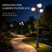 China Aluminum Construction Solar Garden Lights 15W IP65 Waterproof LED Solar Post Lights Outdoor for sale