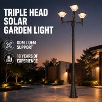 China Aluminum Construction Solar Garden Lights 15W IP65 Waterproof LED Solar Post Lights Outdoor for sale
