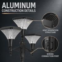 China Aluminum Construction Solar Garden Lights 15W IP65 Waterproof LED Solar Post Lights Outdoor for sale