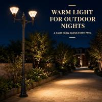 China 10W Dual Head Solar LED Garden Lamp Post Outdoor Pole Light For Parks And Villas for sale