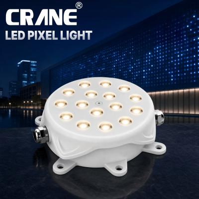 China High Brightness Round LED Pixel Lights 5W 18LEDs DC24V DMX512 IP65 120 Degree Wide Beam for sale