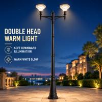 China Dual Head Solar Promenade Light IP65 Decorative Pole Fixture For Waterfront Walkways for sale