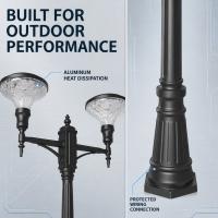 China Dual Head Solar Promenade Light IP65 Decorative Pole Fixture For Waterfront Walkways for sale