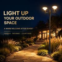 China Dual Head Solar Promenade Light IP65 Decorative Pole Fixture For Waterfront Walkways for sale