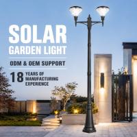China Dual Head Solar Promenade Light IP65 Decorative Pole Fixture For Waterfront Walkways for sale