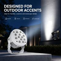 China Modern RGB 3 In 1 Round LED Flood Light 9W 12W IP65 Waterproof DMX512 Control For Building Facade Lighting for sale
