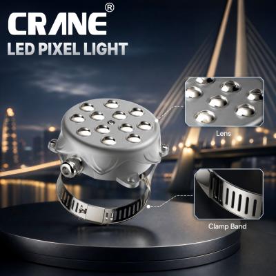 China Steel Band Clamp Mount Round LED Pixel Point Light 3W 12LED DMX512 IP65 For Architectural Lighting for sale