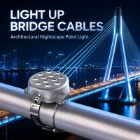 China Steel Band Clamp Mount Round LED Pixel Point Light 3W 12LED DMX512 IP65 For Architectural Lighting for sale