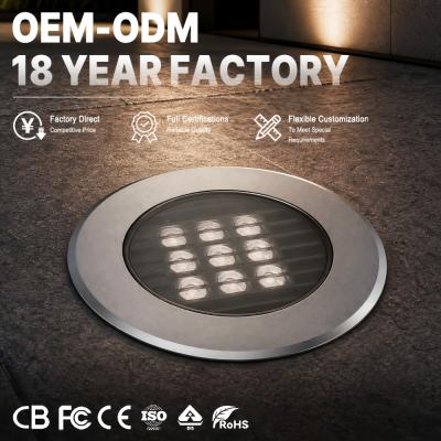 China IP68 Waterproof 15-18W LED Inground Spotlight Outdoor Recessed Deck Pathway Lighting for sale