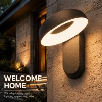China 12W Outdoor Porch Lights Wall Mount Adjustable Halo 3000K For Entrances Architectural Facades for sale