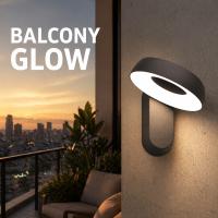 China 12W Outdoor Porch Lights Wall Mount Adjustable Halo 3000K For Entrances Architectural Facades for sale