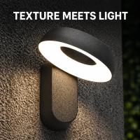 China 12W Outdoor Porch Lights Wall Mount Adjustable Halo 3000K For Entrances Architectural Facades for sale