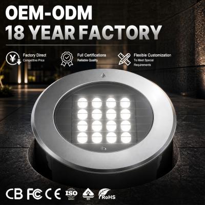 China Dimmable LED Underground Light IP68 Waterproof Outdoor 36W 304 Stainless Steel 0-10V Dimming Garden Buried Inground Lamp for sale