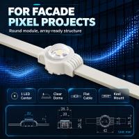 China Round LED Pixel Point Light 0.3W DC5V RGB RGBW With Aluminum Channel For Facade Outline Decor for sale