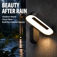 China 18W Rotatable LED Outdoor Wall Light With Open Center Loop Design 3000K For Villas Patios for sale