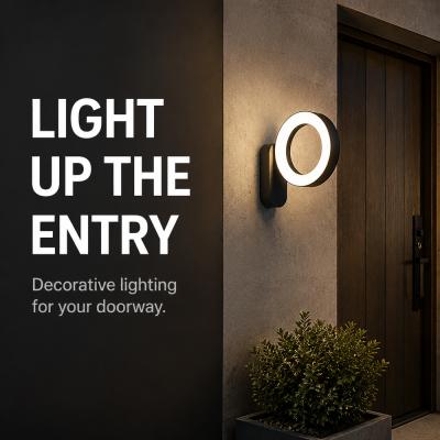 China 24W Rotatable LED Garden Lights Double Sided Ring Outdoor Wall Light For Villas Entrances for sale