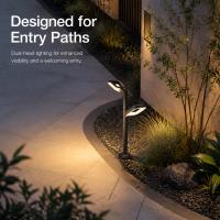 China 24W Dual Head LED Garden Lights 3000K Aluminum Housing LED Landscape Bollard Light for sale