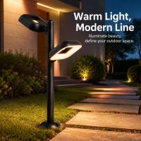 China 24W Dual Head LED Garden Lights 3000K Aluminum Housing LED Landscape Bollard Light for sale