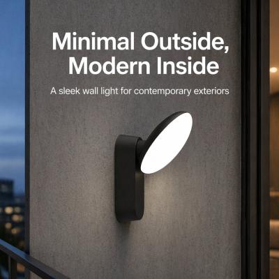 China 10W Adjustable Disc Outdoor Modern Outdoor Wall Lights 3000K For Porches Balcony Facades for sale