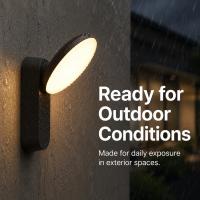 China 10W Adjustable Disc Outdoor Modern Outdoor Wall Lights 3000K For Porches Balcony Facades for sale